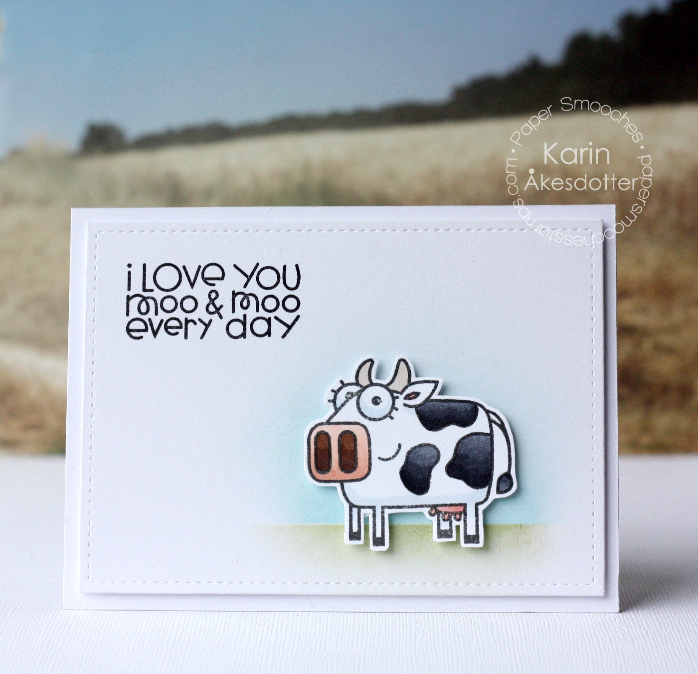 Peppermint Patty's Papercraft: Paper Smooches March #1 Love you moo and moo