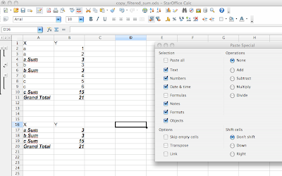 Andreas' Technical Tidbits: OpenOffice.org - copy subtotal cells only