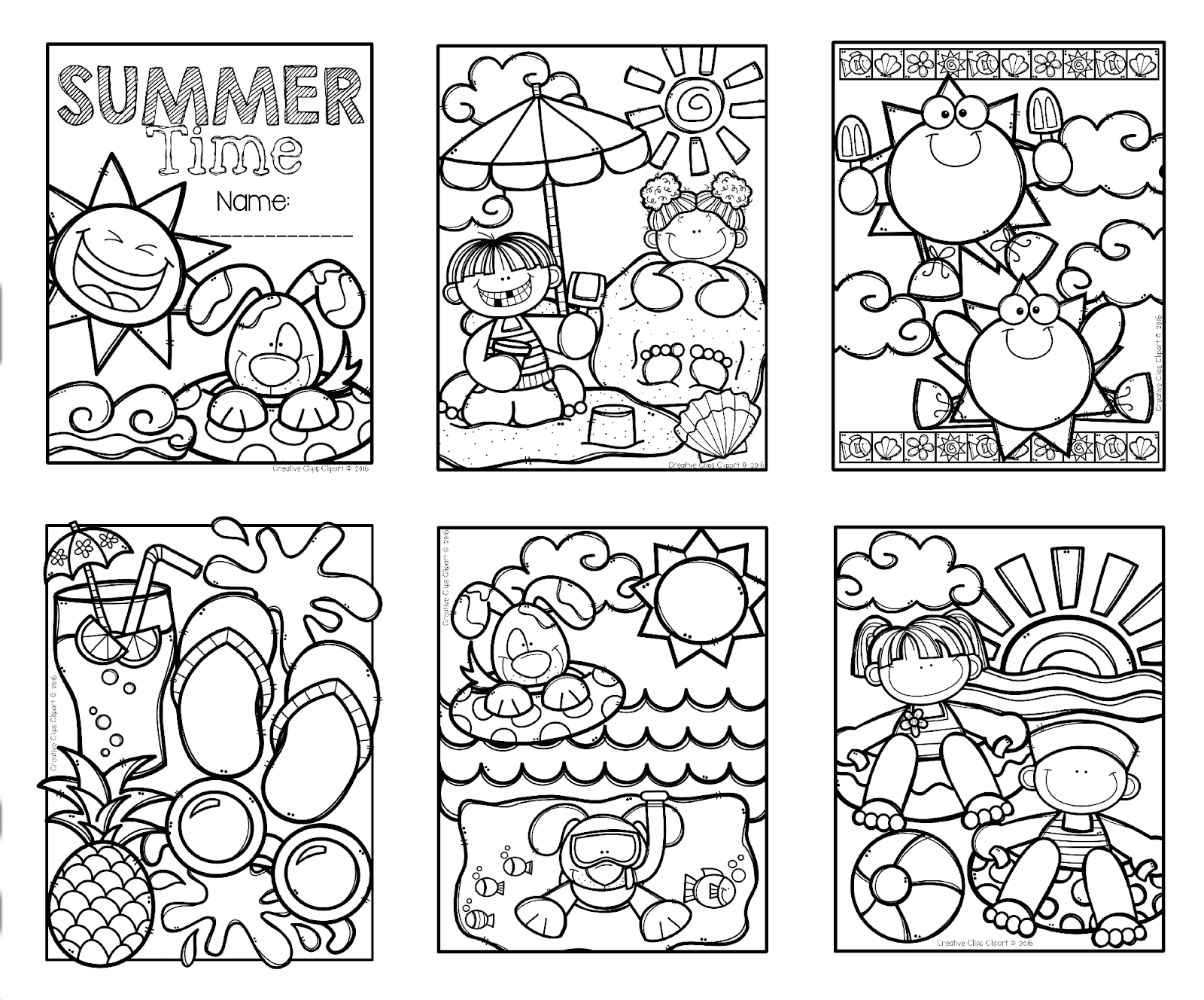 여름 색칠공부 (FREE Summer Time Coloring Book) | Our Study Room