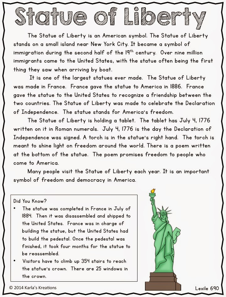 Karla's Kreations: National Symbols Informational Text