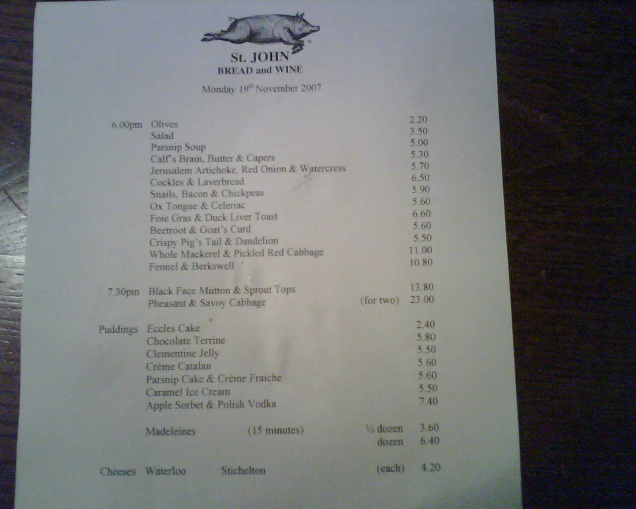 The Frenchman's Food & Wine Blog: St John Bread and Wine, Commercial ...