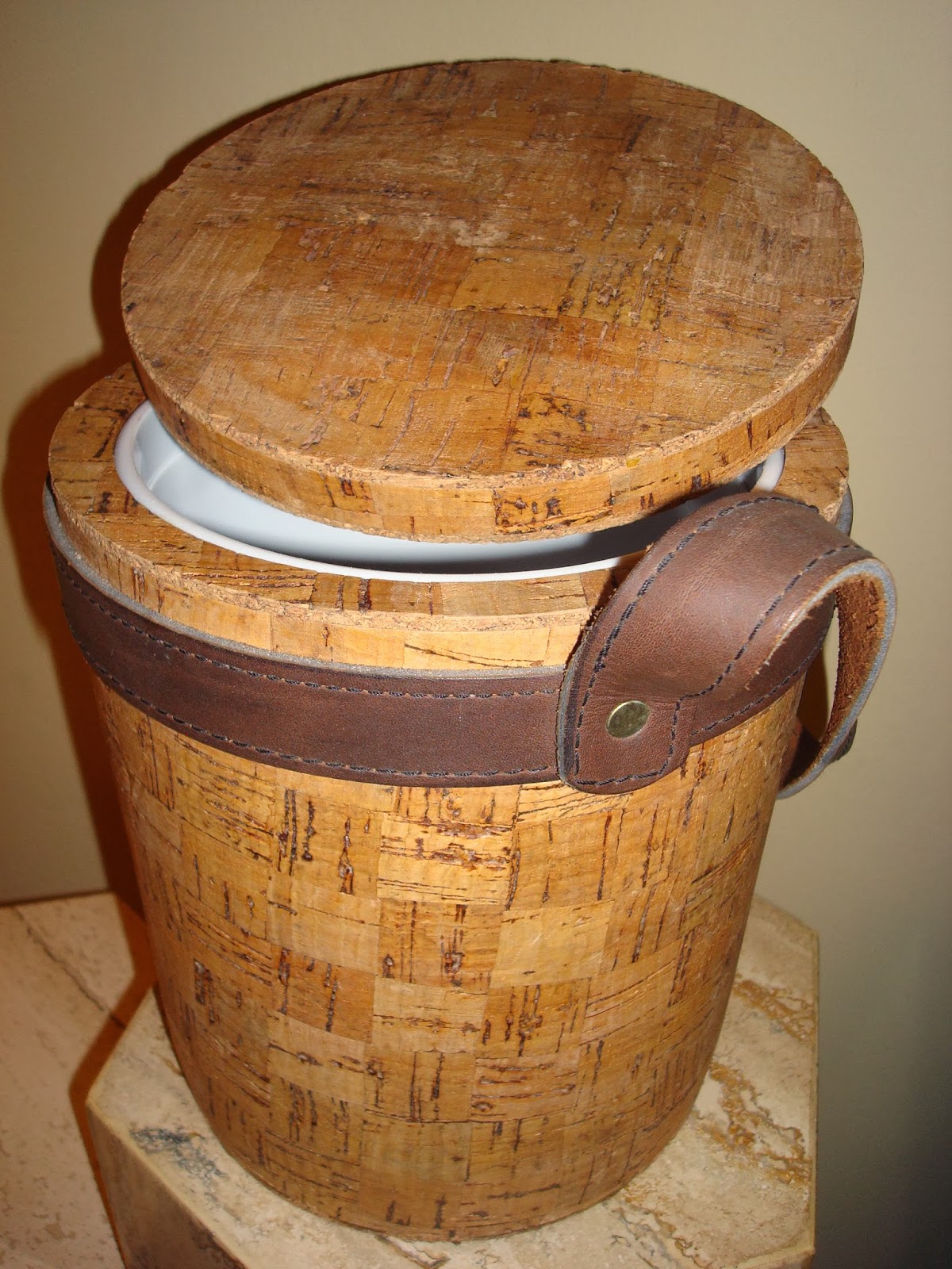 Era Antiques: Handsome 1970´s Cork Parquetry Ice Bucket with a Thick ...