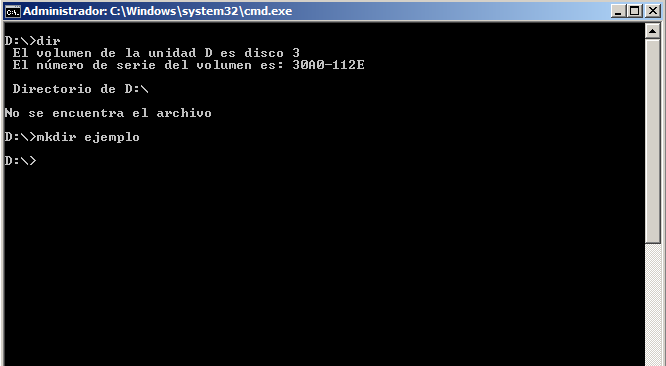 fp Kanarias: Windows Server 2008: comando mkdir