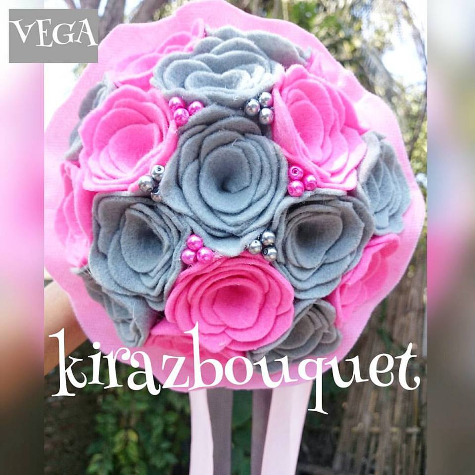 jual buket bouquet bunga handbouquet satin flanel handmade pernikahan ...