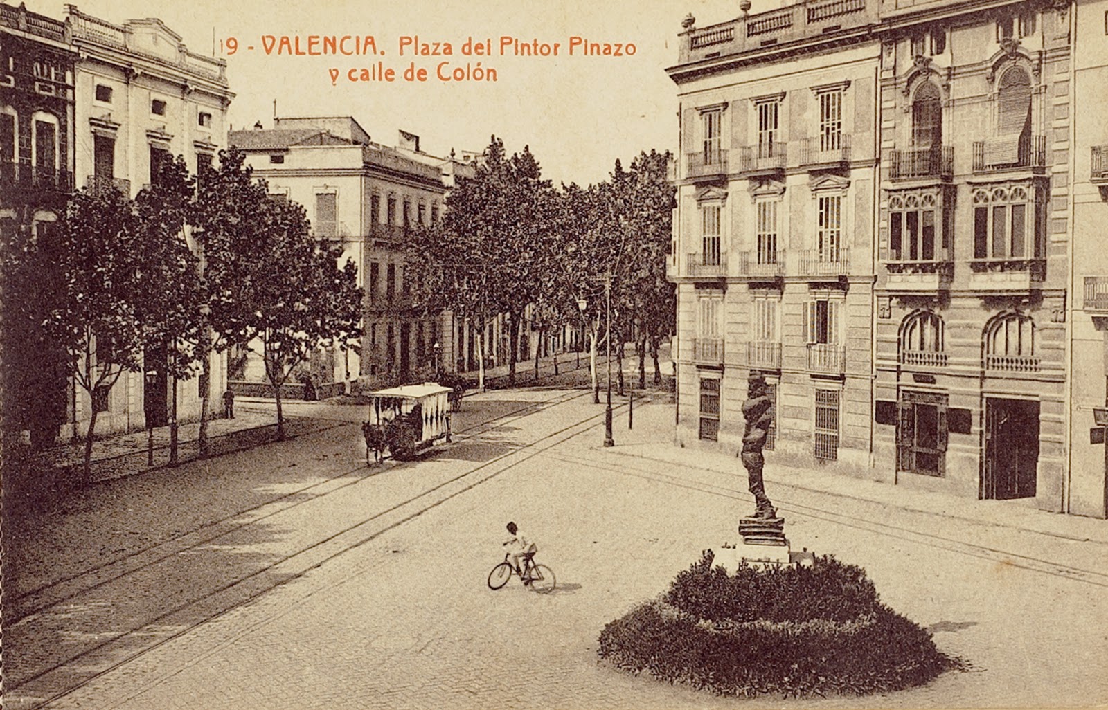 POSTALES DE VALENCIA: PLAZA DEL PINTOR PINAZO