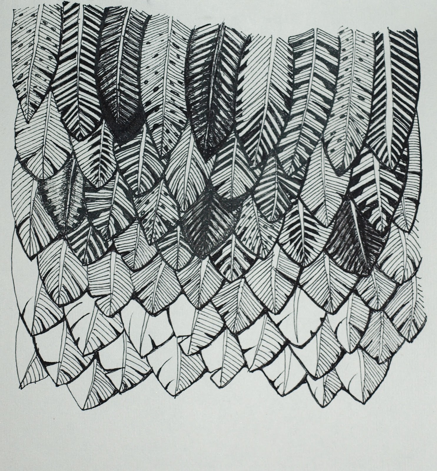 ARTIQUERYROSE: FEATHER PATTERNED SKETCH