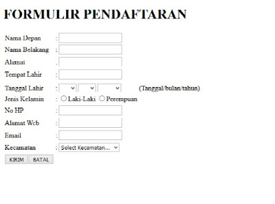 Cara Membuat Form Pendaftaran dengan HTML di Dreamweaver