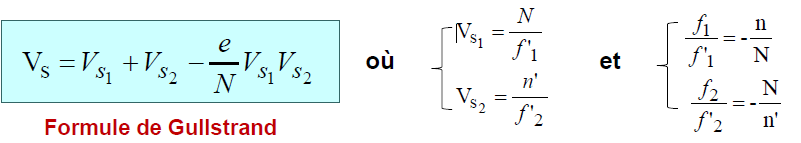 Optique géométrique association de deux systèmes centrés formule de ...