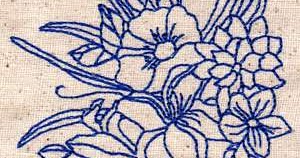 Bluework Florals Embroidery Design - 191 - embroiderylovely