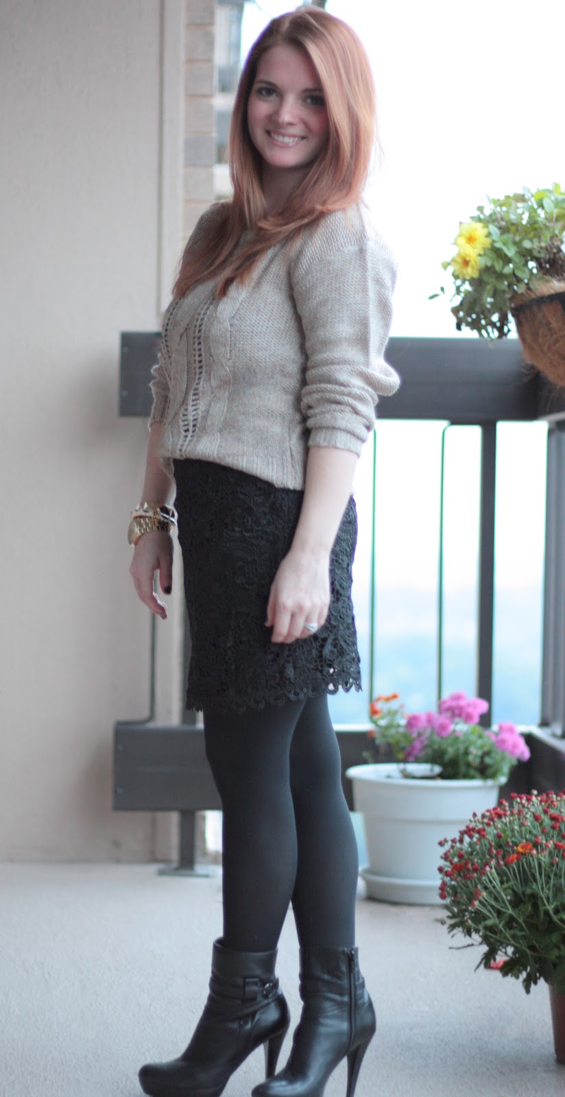 AllyCog: Outfit post: Cable knit and crochet