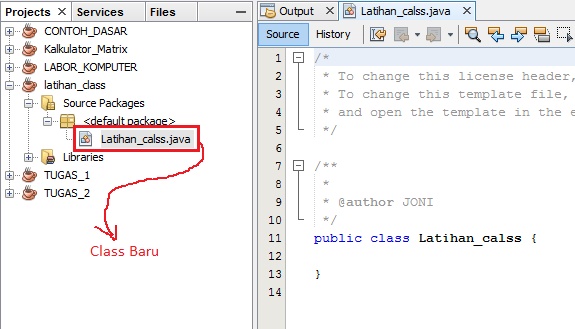 DASAR-DASAR JAVA NETBEANS - CARA MEMBUAT CLASS BARU ~ JONCODE