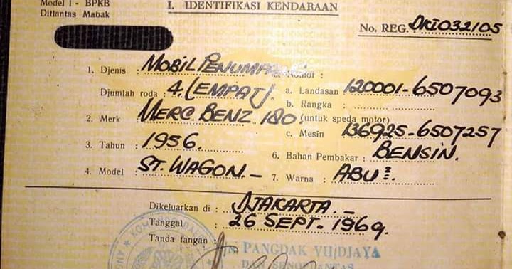 Jual Dokumen Mercy Ponton 180 Wagon 1956 - LAPAK MOBIL DAN MOTOR BEKAS