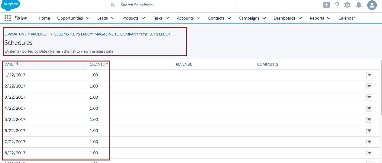 Product Schedule In Salesforce Technical Potpourri From Sudipta Deb