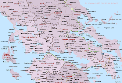Map of Central Greece Area | Map of Greece Regional Political Province