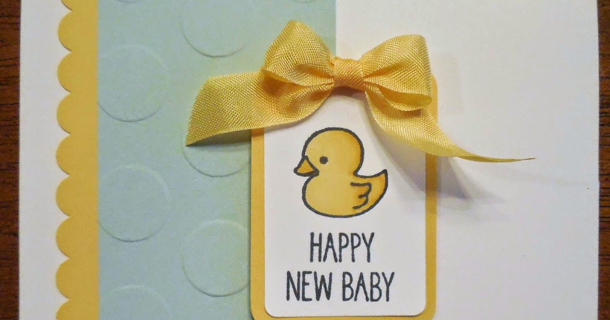 StampLadyKatie.com: Baby Card with a Yellow Rubber Ducky
