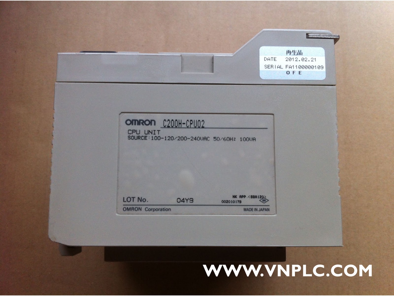 Omron PLC - C200H-CPU02 - VNPLC.COM - Mua bán PLC, HMI, Biến tần, Thiết ...