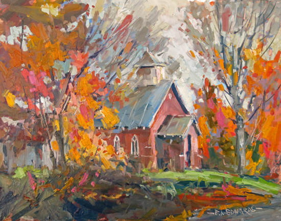 A Window To Another Place And Time: Church In Autumn