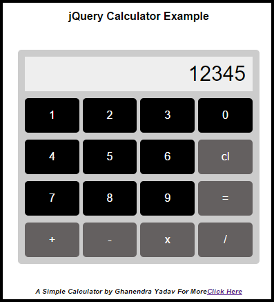 Creating a Simple Calculator with Jquery with CSS
