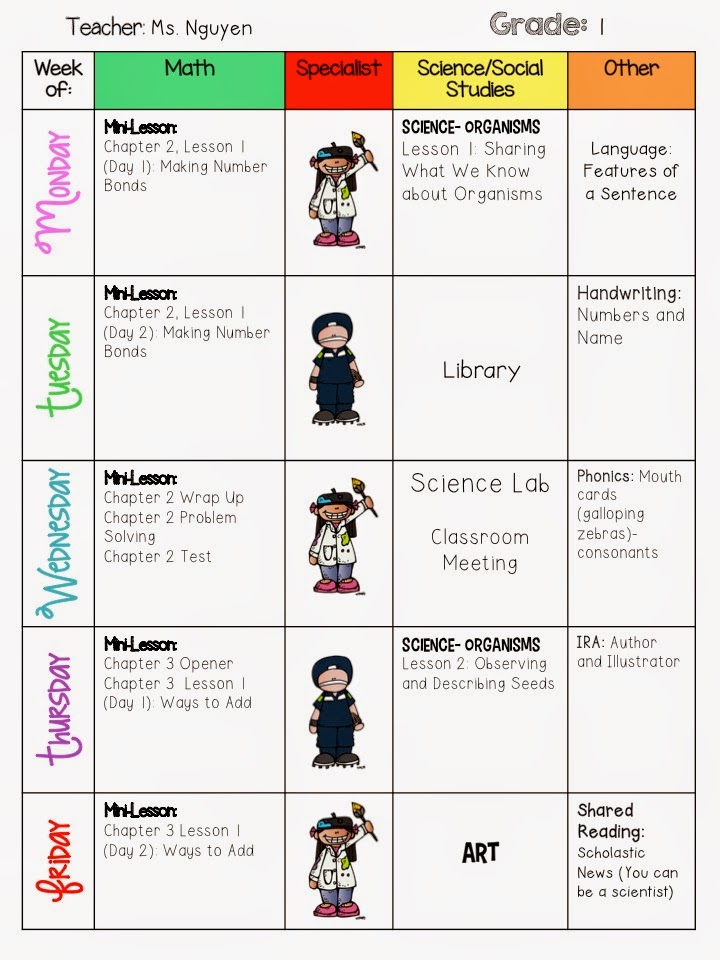 Miss Nguyen's Class: Peek at My Week: Sept 15-19th