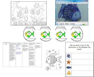 Teaching Resource - Rainbow Fish Water KS1 EARLY YEARS INFANT TOPIC IWB