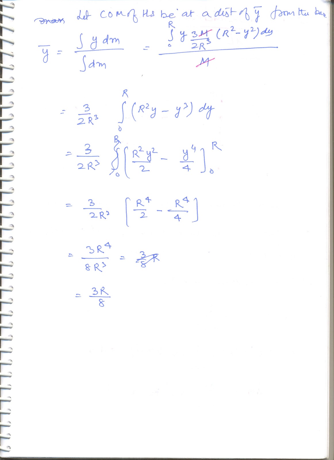 Center of Mass of a Solid Hemisphere