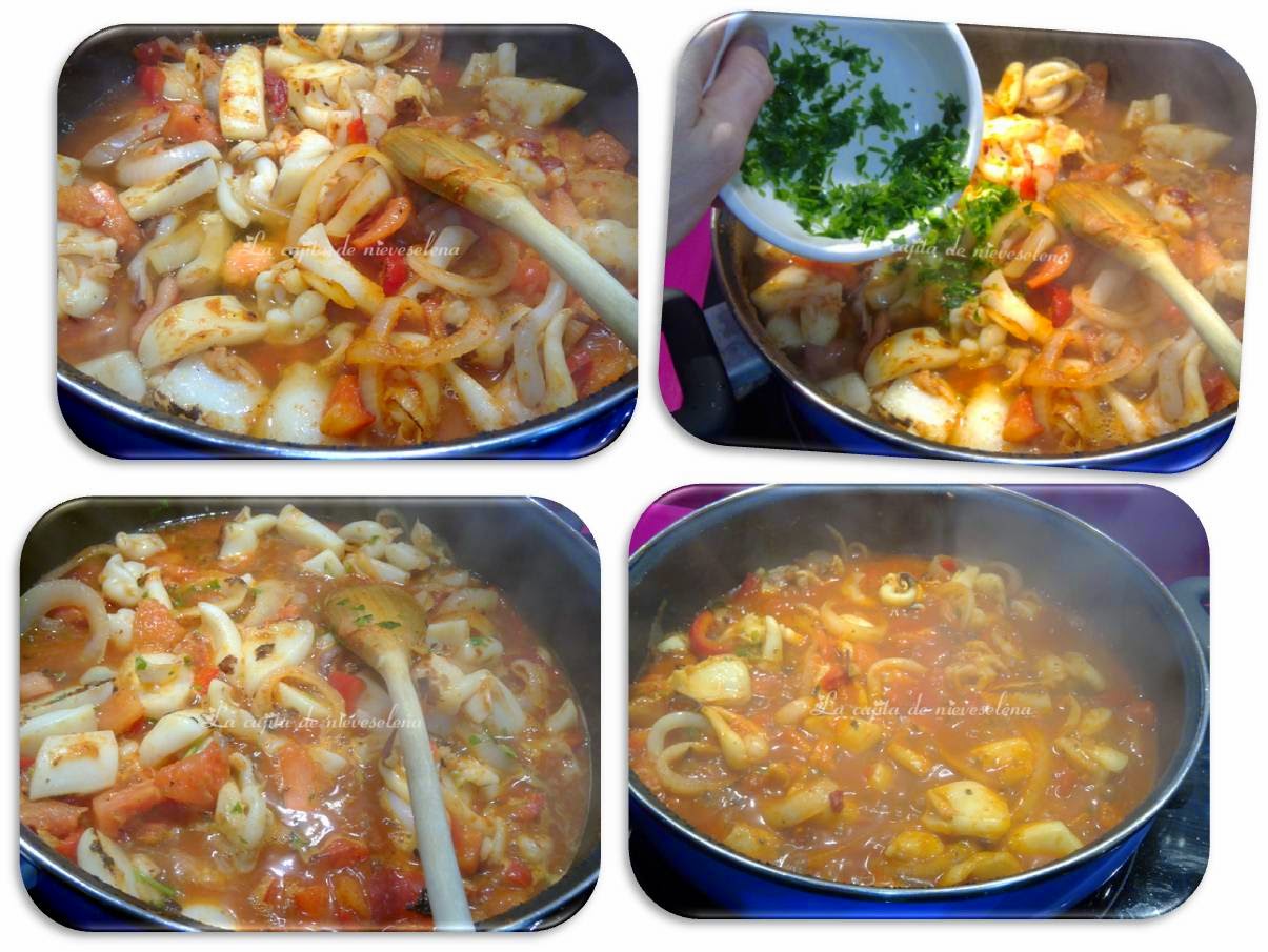 Sepia estofada con tomate