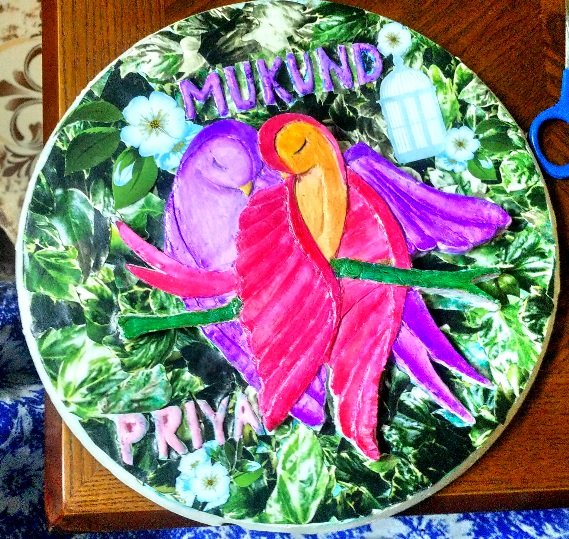 Nakshathra Designz: Decoupage on POP Carving- DT post by Blessy Priya