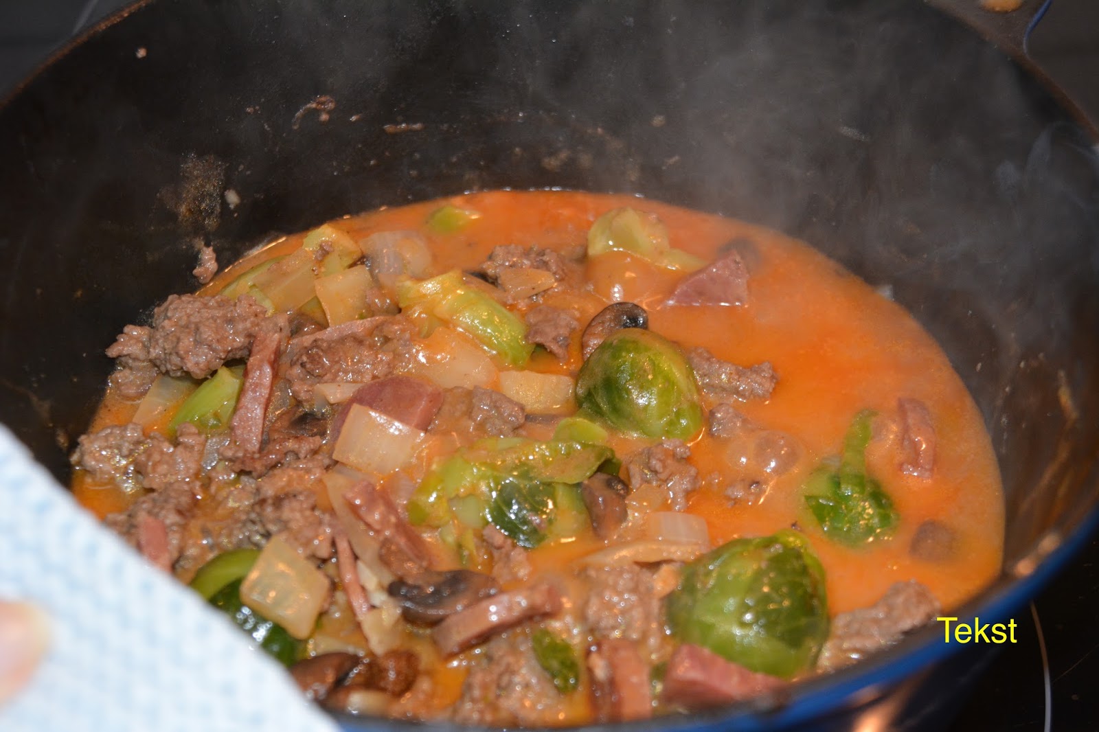 ganske enkelt: Gryte med kjøttdeig, rosenkål og chorizo