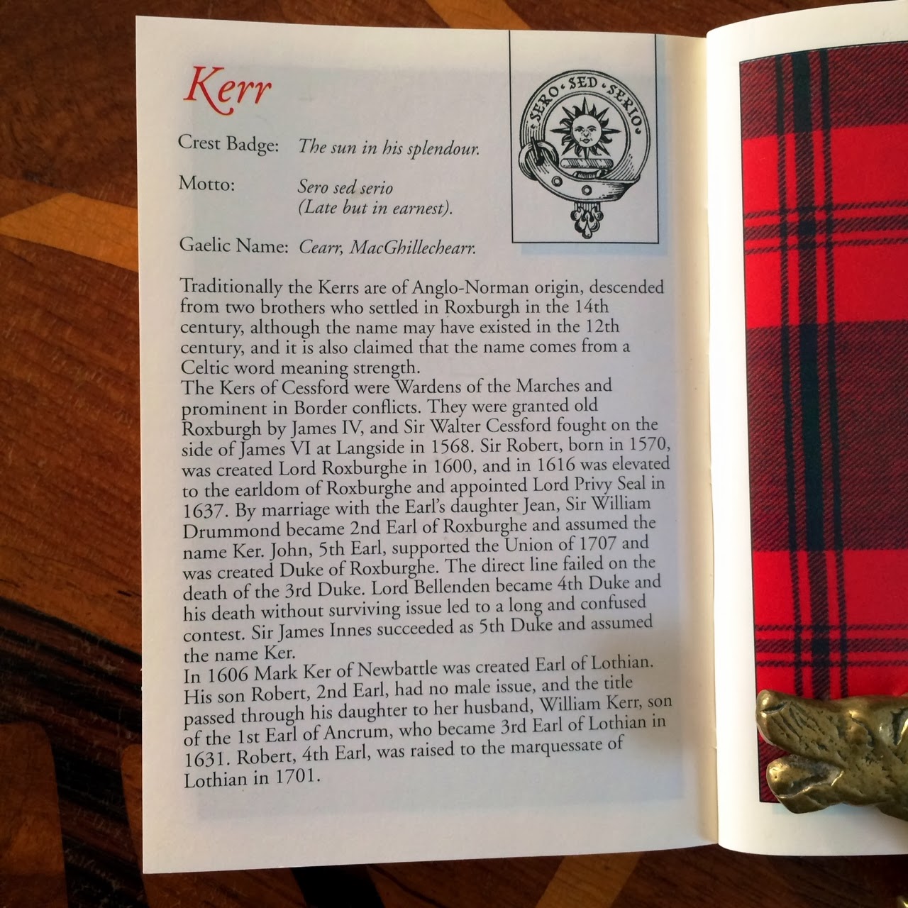Content in a Cottage: Kerr - Clan and Tartan