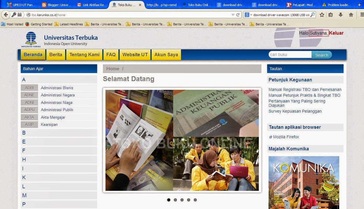 Langkah Pembelian Bahan Ajar (Modul) melalui Toko Buku Online (TBO) UT ...