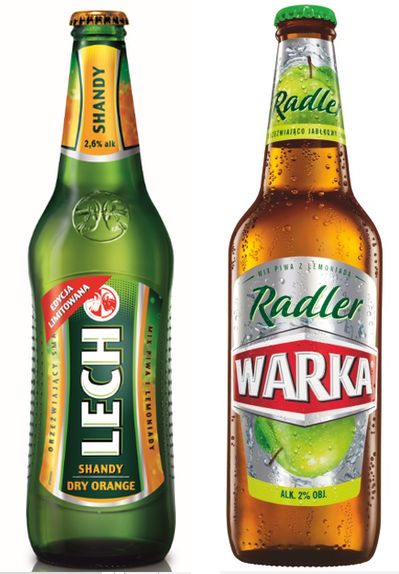 energy drinki: Warka Radler jabłkowa i Shandy orange