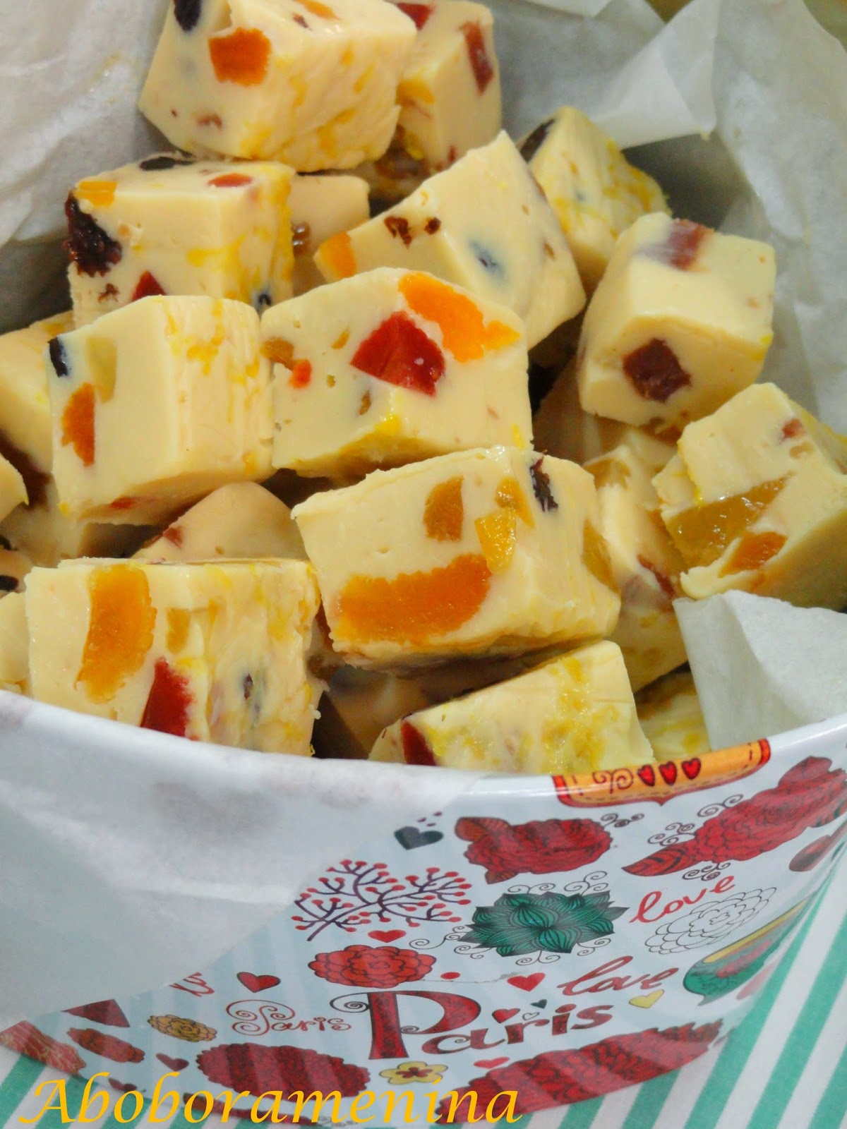 Abóbora Menina: Fudge de Chocolate Branco e Frutas Secas!