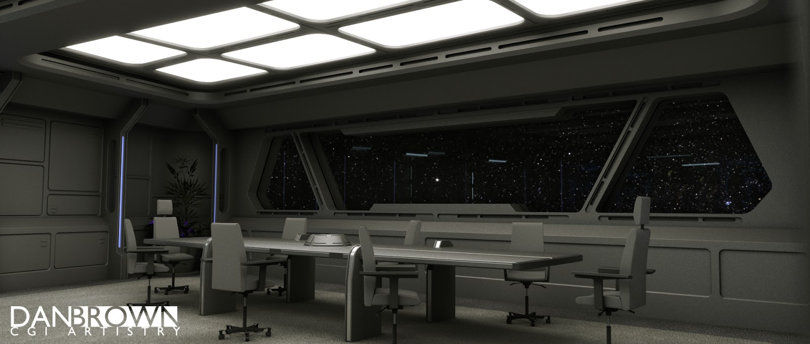 Dan Brown CGI | Sci-fi Art: Adamant Interior Conference Room WIP