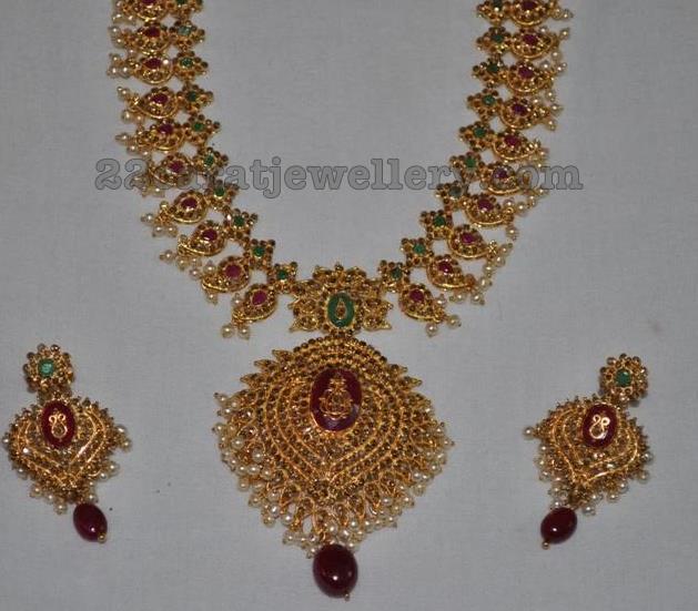 Mango Long Set with Uncuts - Jewellery Designs