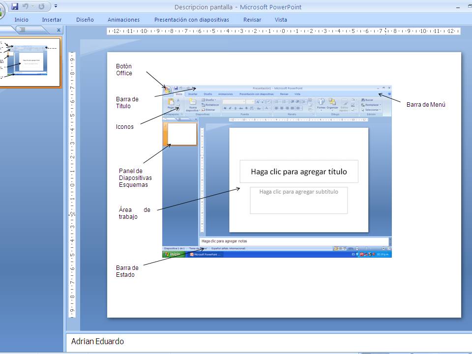 Power Point de S.A. de Pdm: Partes de la pantalla powerpoint (primera ...