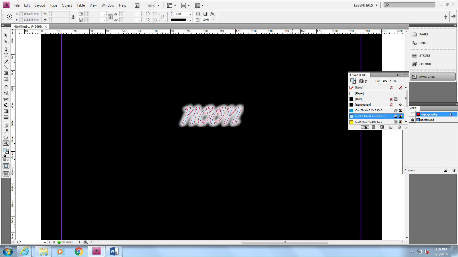 Roselinda's blog: How to guide: Neon text in Adobe InDesign