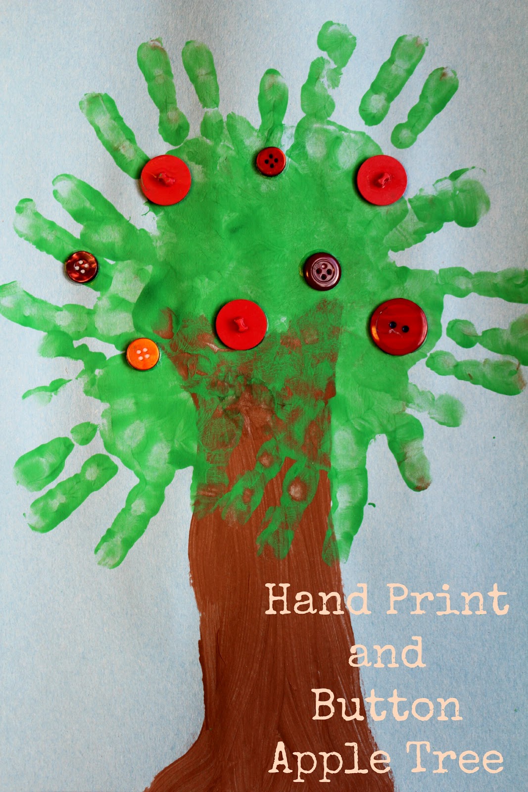 Moments of Mommyhood: Hand Print and Button Apple Tree