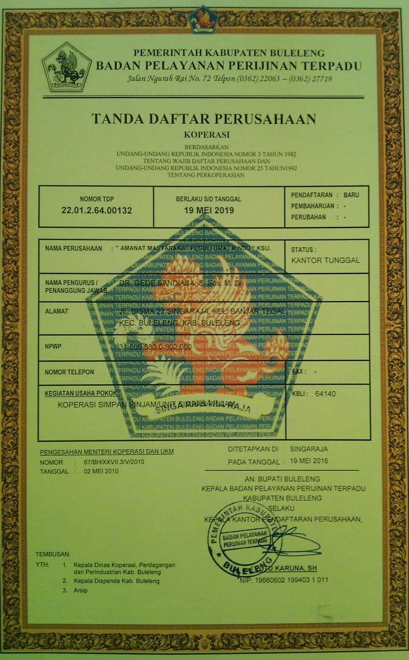 ksu ampuh singaraja: TANDA DAFTAR PERUSAHAAN (TDP) DAN SURAT IJIN USAHA ...