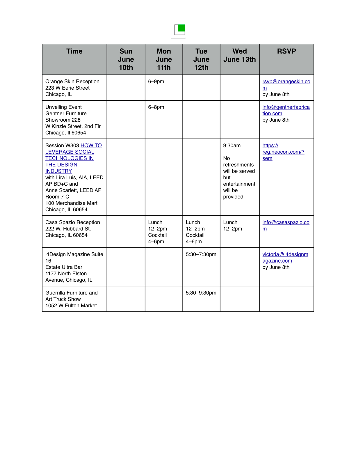 NeoCon FTW Party List | Architecture Meets Life