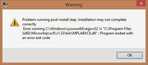 Afdhal Atiff Tan: Failed Installing XC8 v1.33 on Windows 8.x