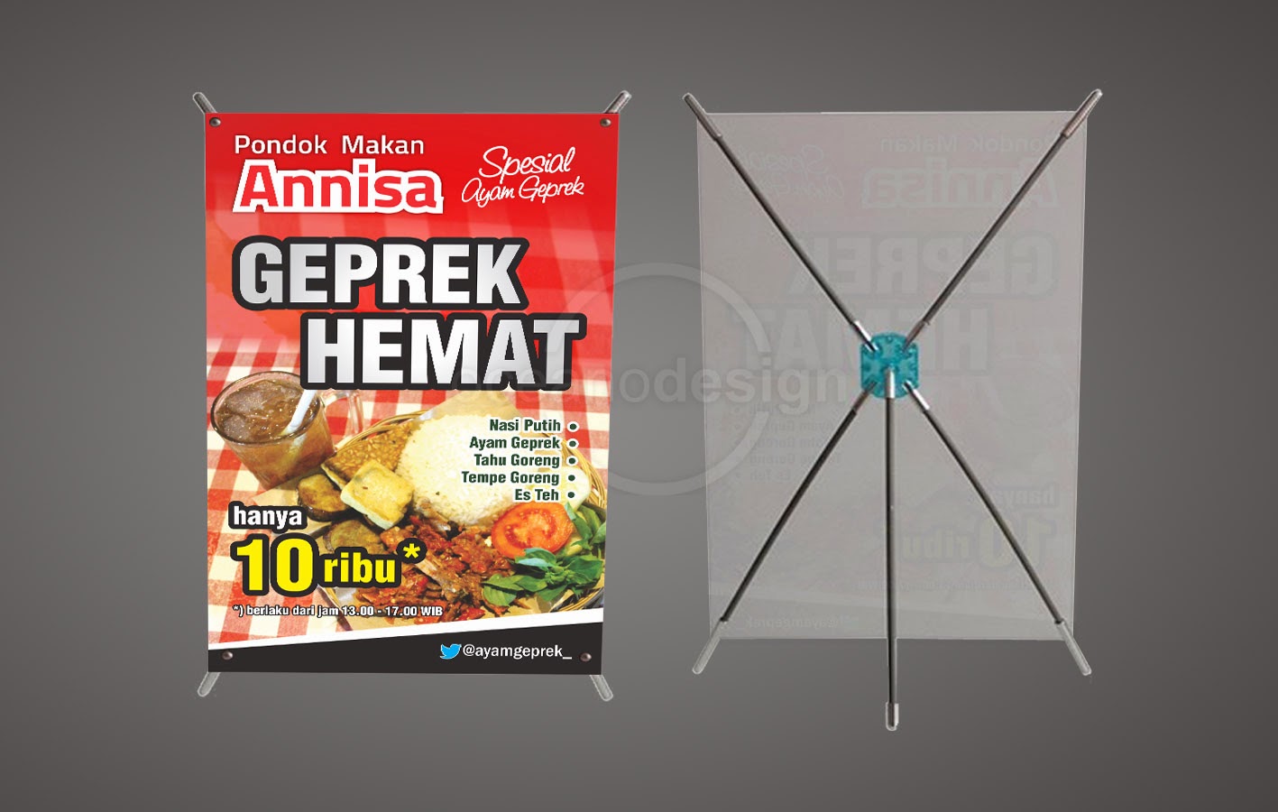 Mini x banner Pondok makan annisa - Jasa Desain Grafis Jogja