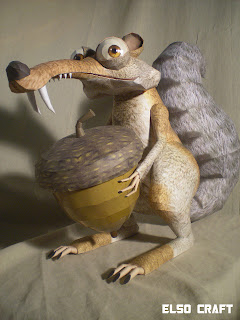 ELSO CRAFT: Scrat Papercraft (Ice Age)