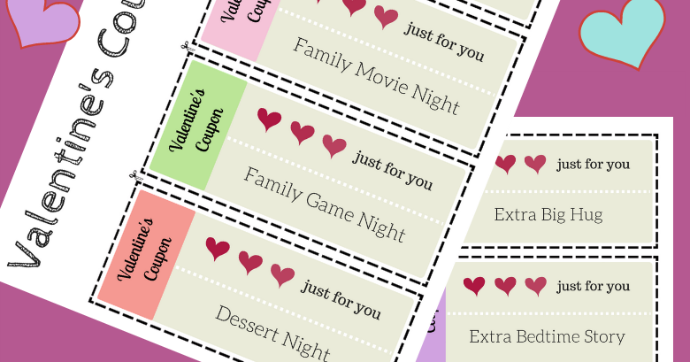 Valentines Day Coupons for Kids - Messy Little Monster