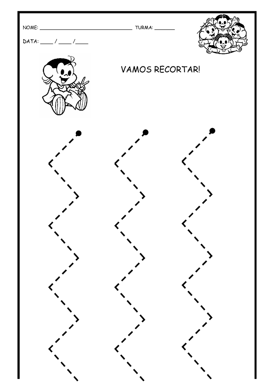 Alfabetizando com Mônica e Turma: Mais algumas atividades de recorte