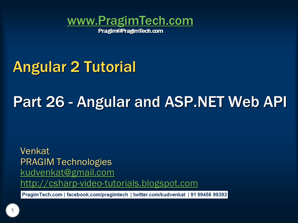 Sql server, .net and c# video tutorial: Angular and ASP.NET Web API