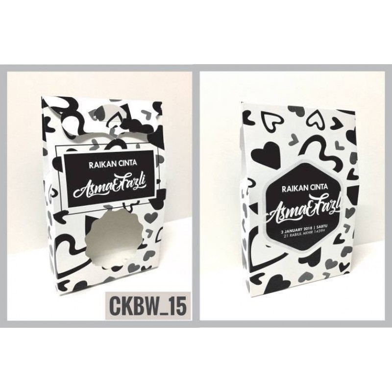 Wedding Stuff Malaysia: Cookies Box (Cetakan Hitam Putih)