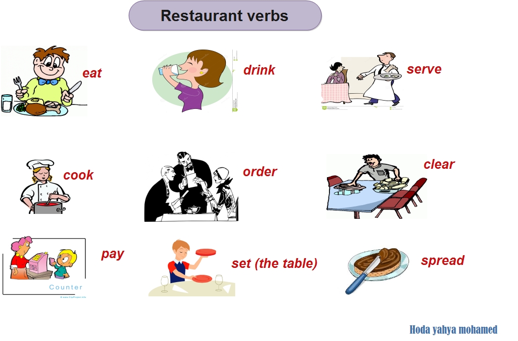 مدونة استخدام الحاسب الآلي في التدريس : restaurant verbs