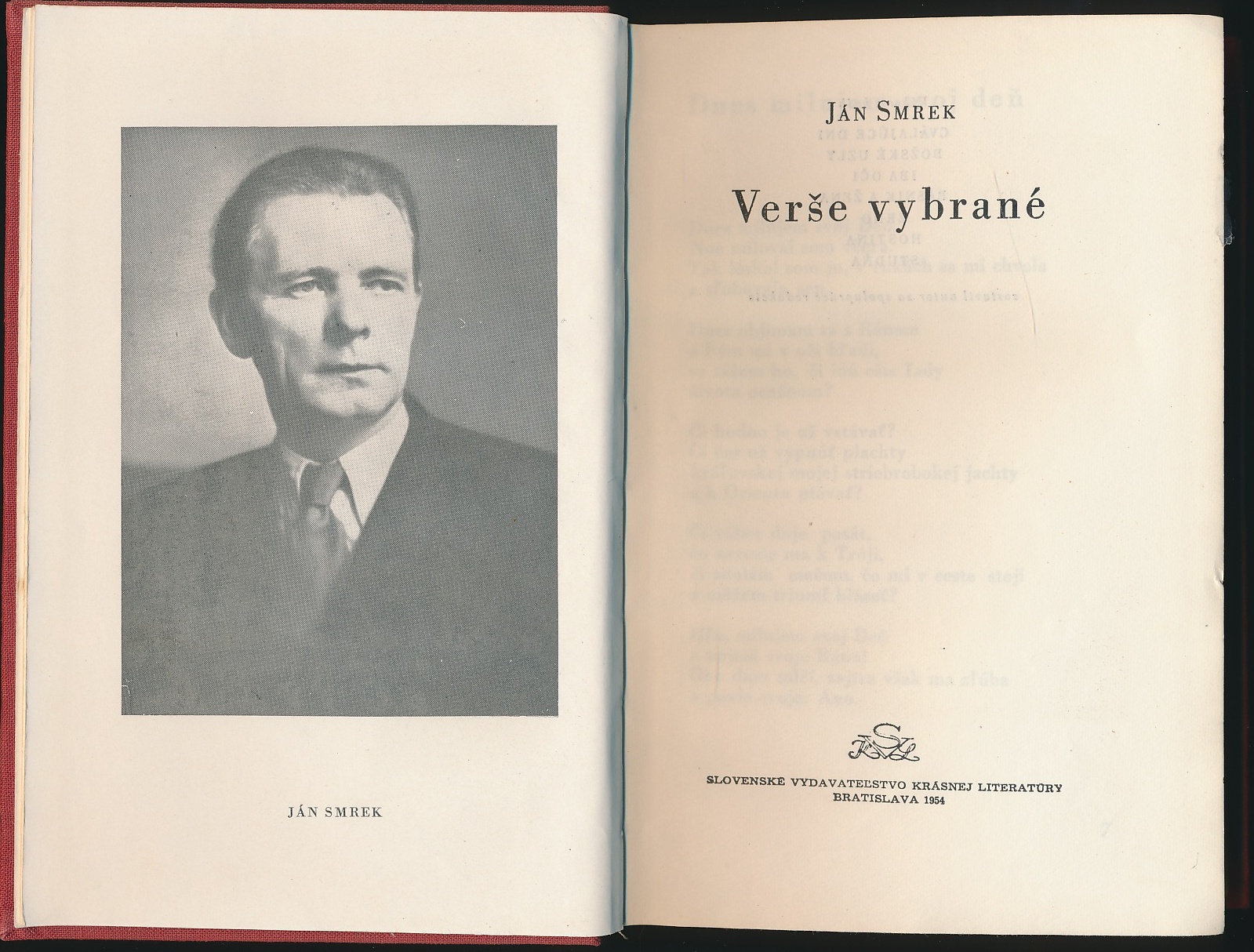 antikvariát STARÉ DOBRÉ: SMREK, JÁN - VERŠE VYBRANÉ