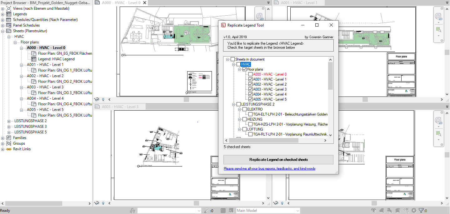 Revit Add-Ons: Free Replicate Legend/View on Sheets