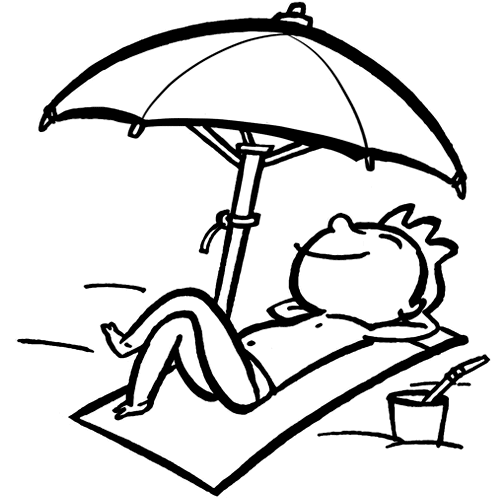 Taking rest on the beach coloring | COLOR AREA
